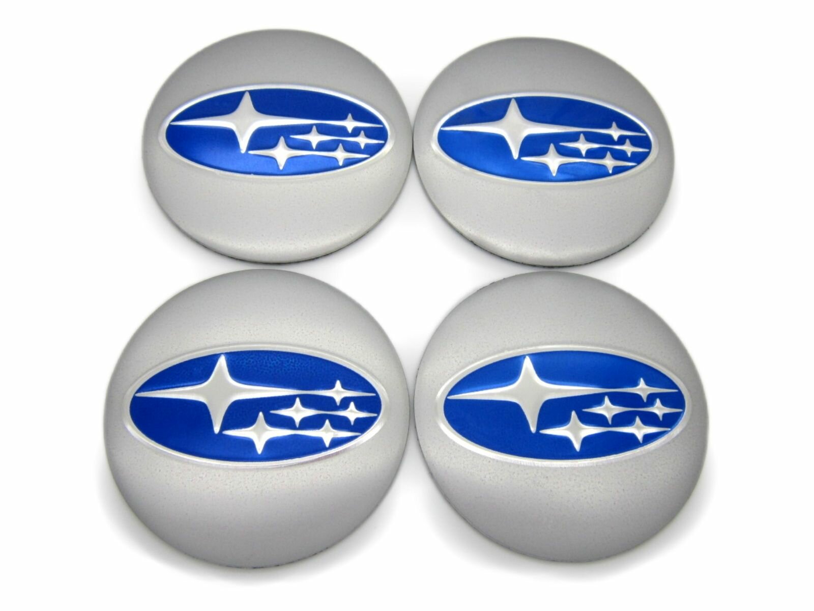 Наклейки на колесные диски Subaru silver/blue D-45mm