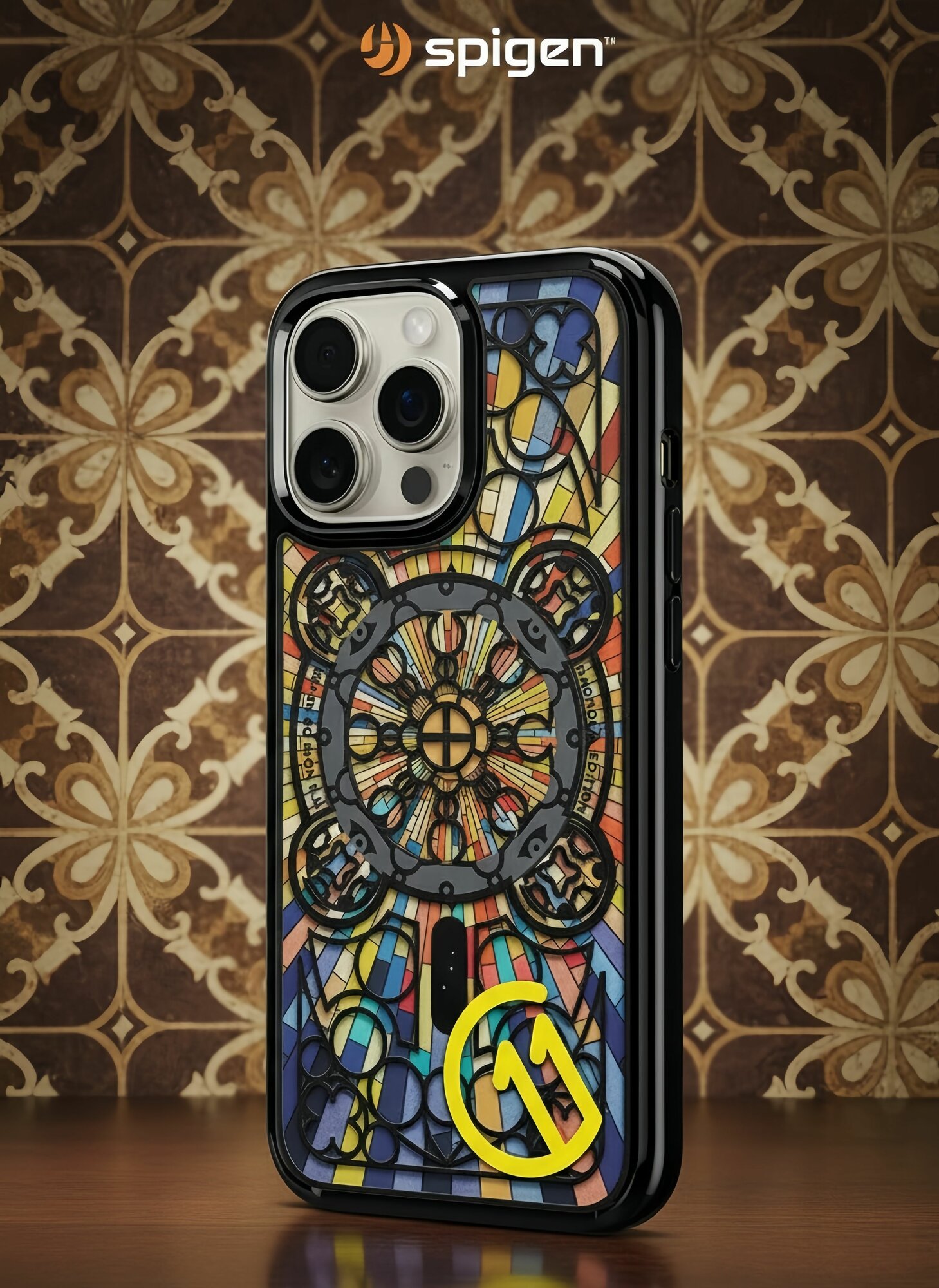 Чехол Spigen для iPhone 16 Pro MagSafe C11 Design Lab Ретро-дизайн Королевские часы