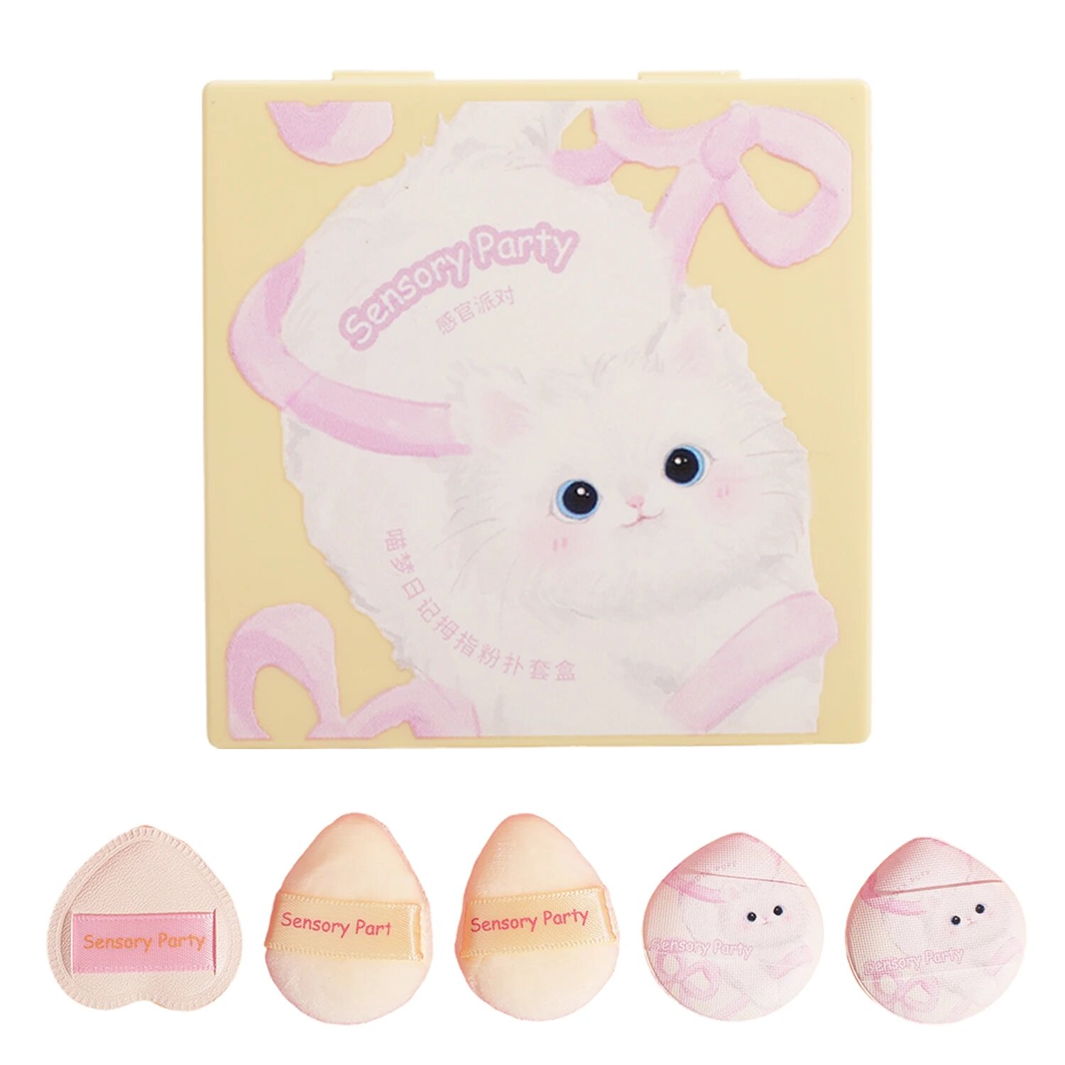 5 шт./компл, мини-пуховки для пальцев, консилер для лица, крем-пудра, аппликатор, инструмент для макияжа, бархатные детали, жидкая основа, губка для красоты