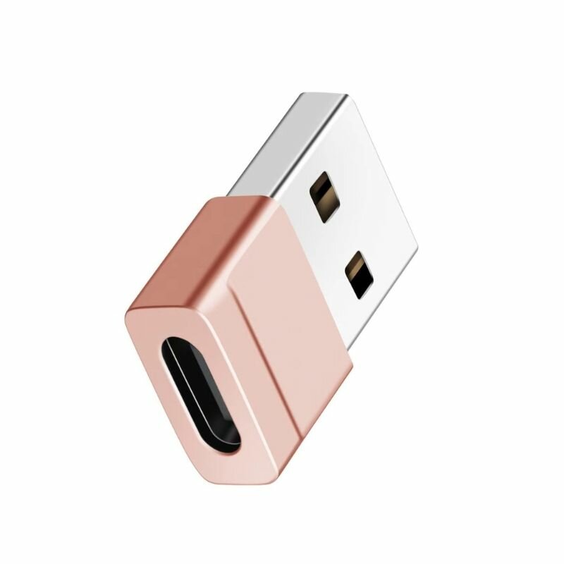Конвертер передачи данных OTG-адаптера USB в type c для зарядки-розовый