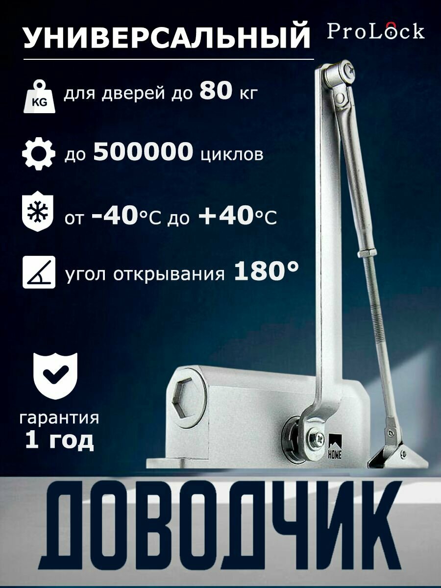 Доводчик дверной DC 60-80 кг. морозостойкий.