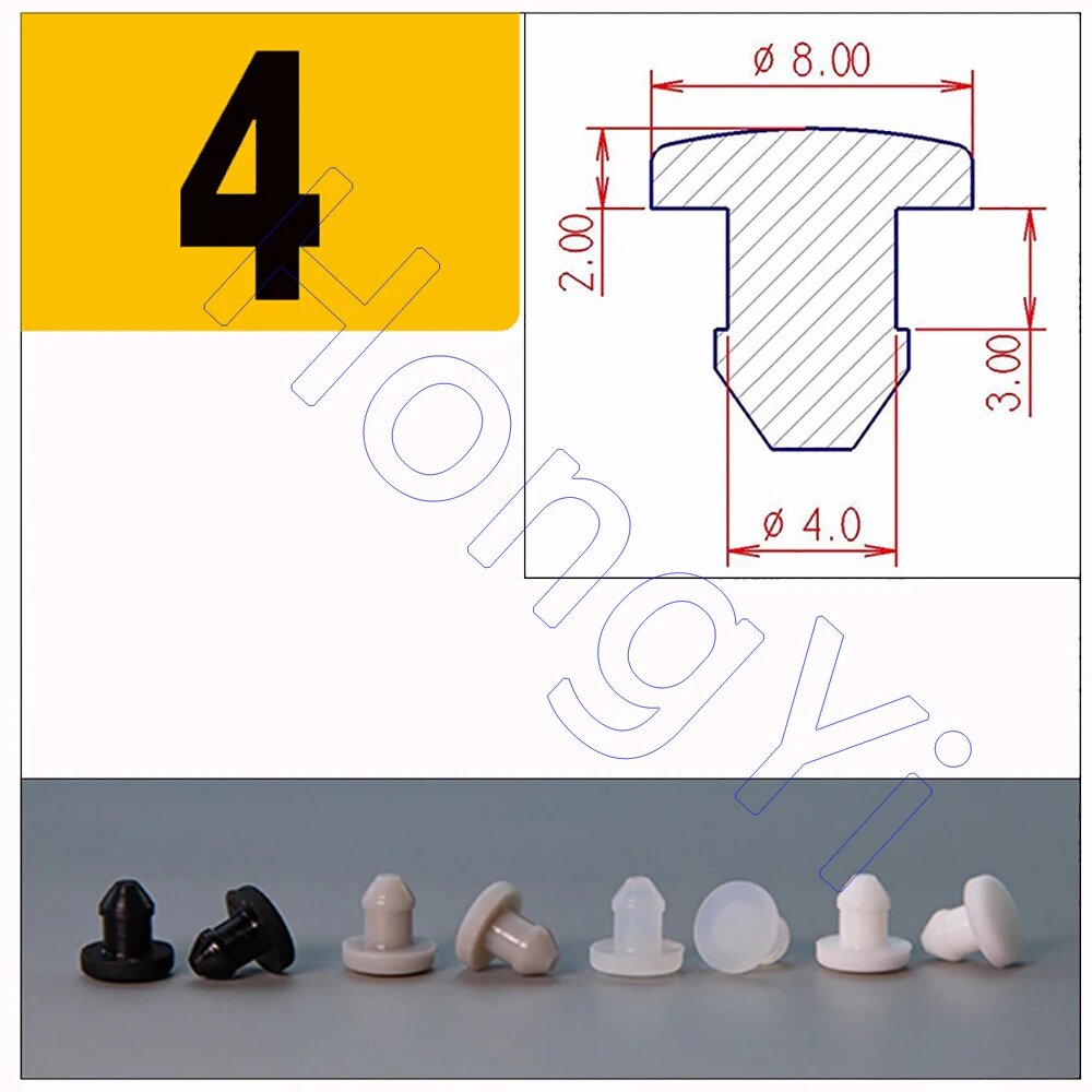 Прозрачные силиконовые заглушки для отверстий 2.5-12 мм 1Pcs, XY-0004 A-4mm