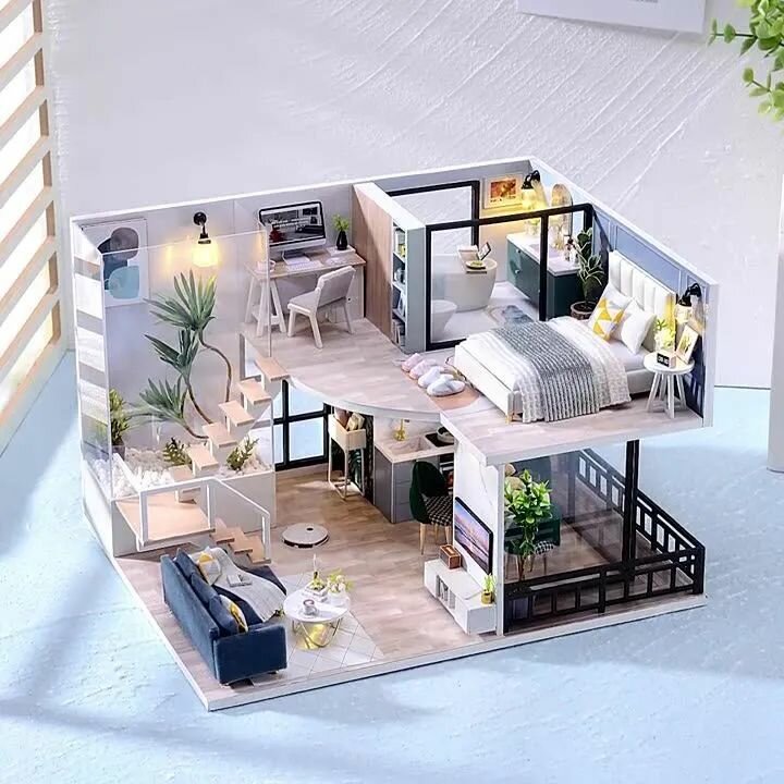 Миниатюрная комната, модель сборки дома.