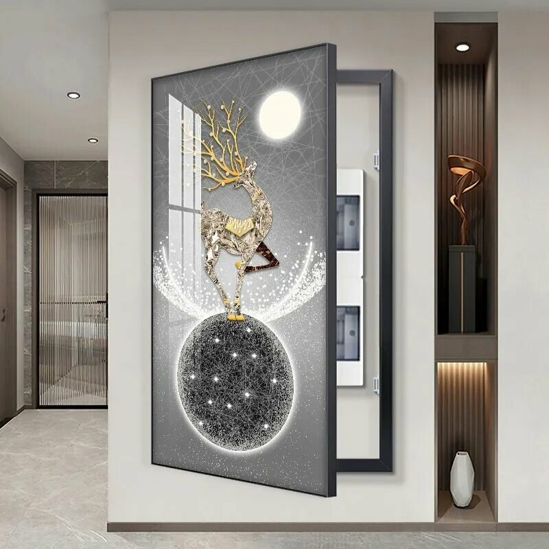 Декоративная панель для электросчетчика 40x50 см Современный стиль, вертикальное крепление, без сверления Скрытие щитка