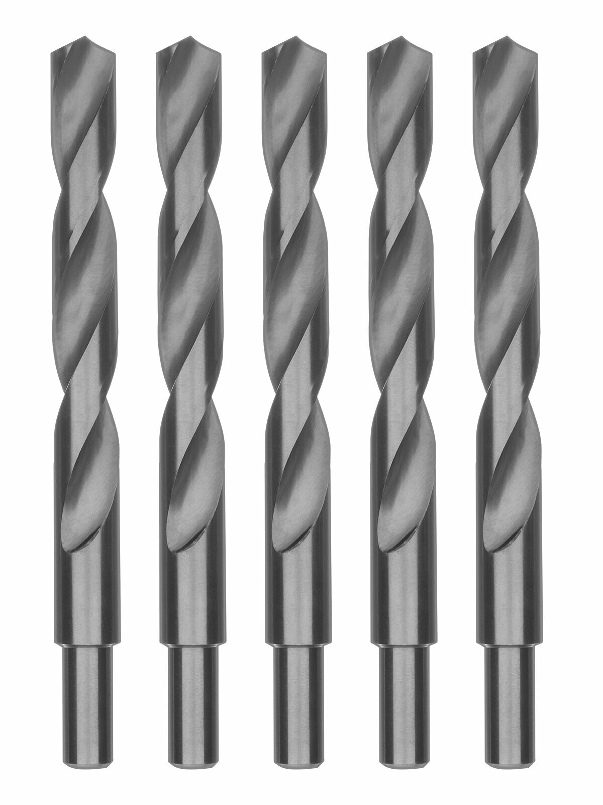 Сверло по металлу Matrix, 17 мм, 5 штук, цил. хвостовик, полированное из стали HSS, угол заточки 118 градусов, 72070