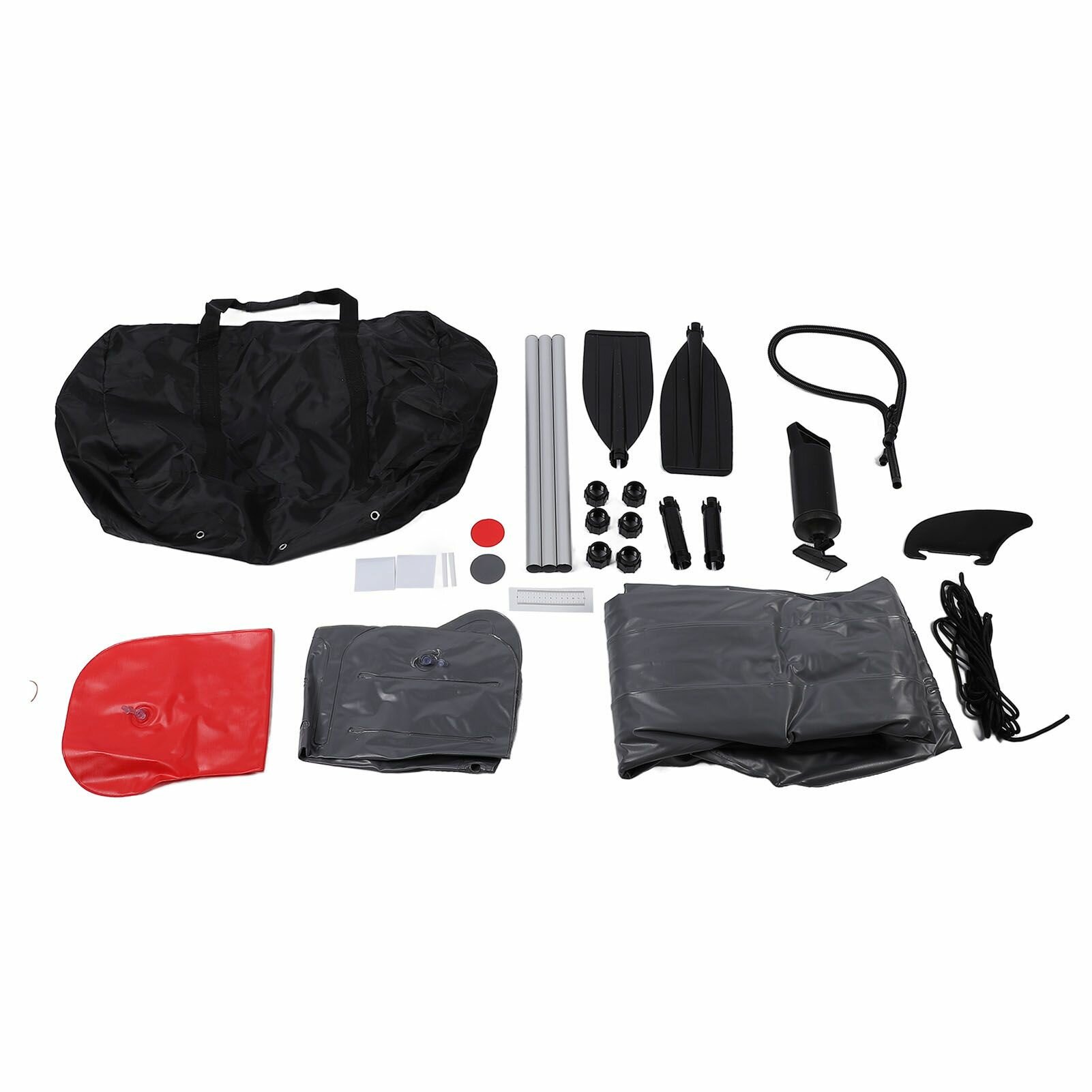 1-местный надувной каяк ПВХ, красный, с веслом и насосом