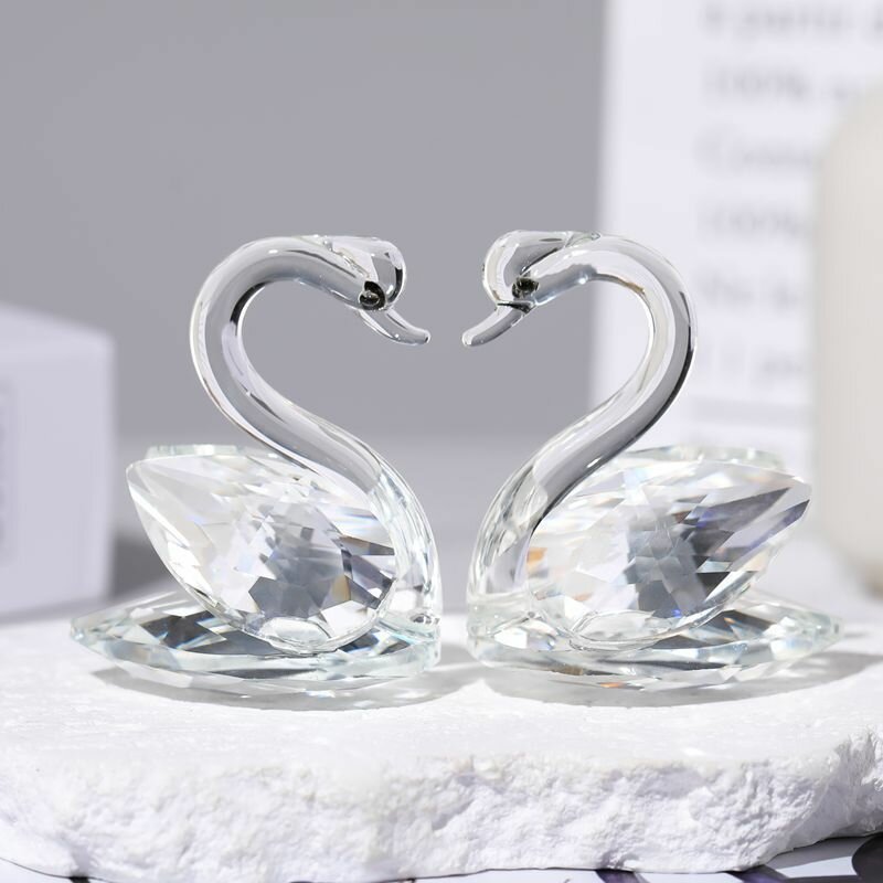 Пара хрустальных лебедей - 5*6см