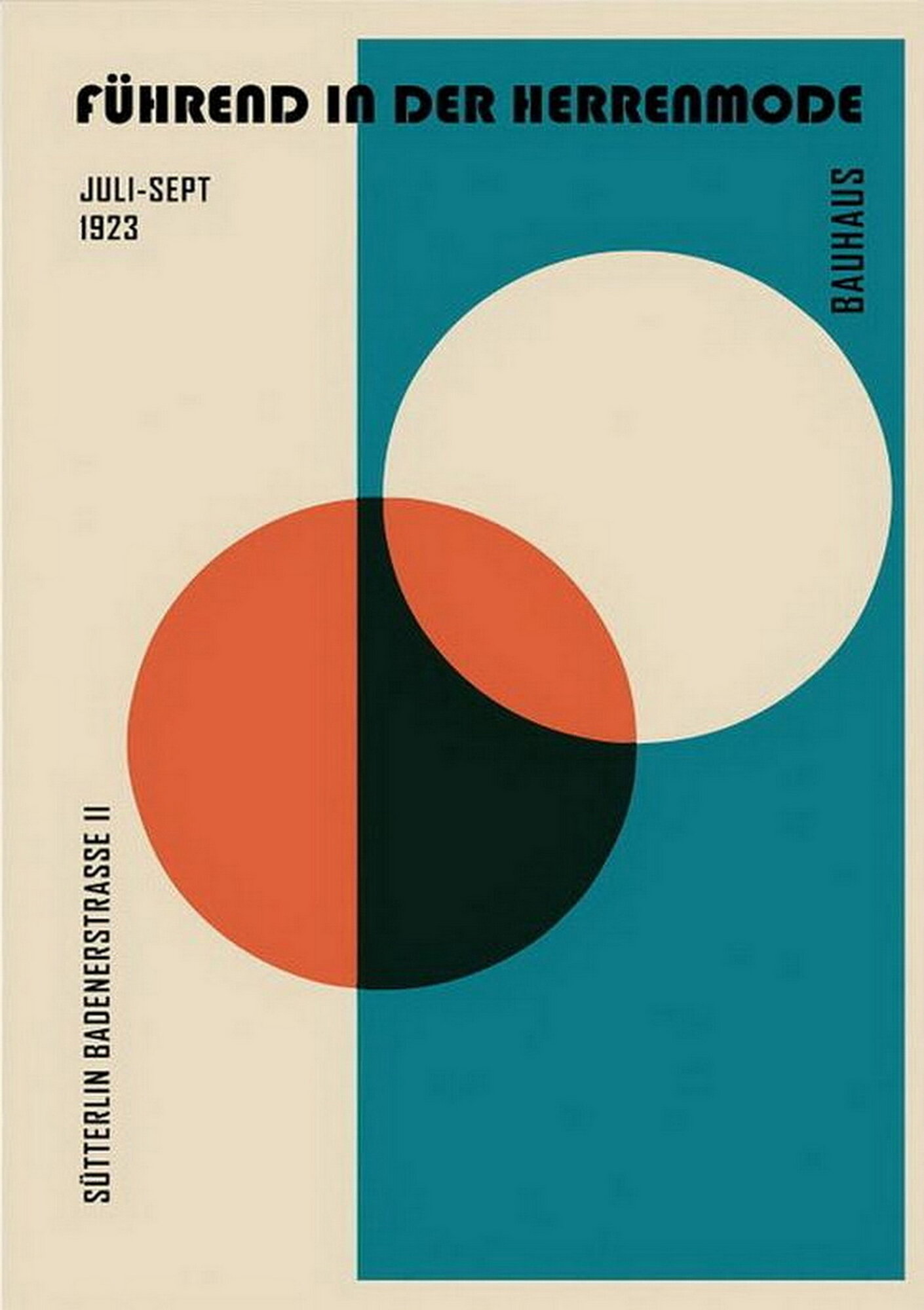 Плакат, постер в стиле Баухаус на бумаге, размер 21х30см