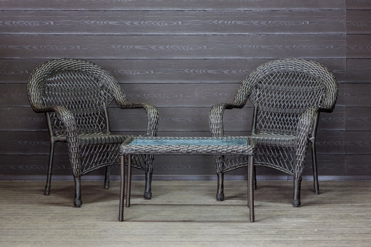 Садовый комплект из искусственного ротанга Мэдисон НЬЮ (Medison NEW) Balcony set с прямоугольным столиком без подушек