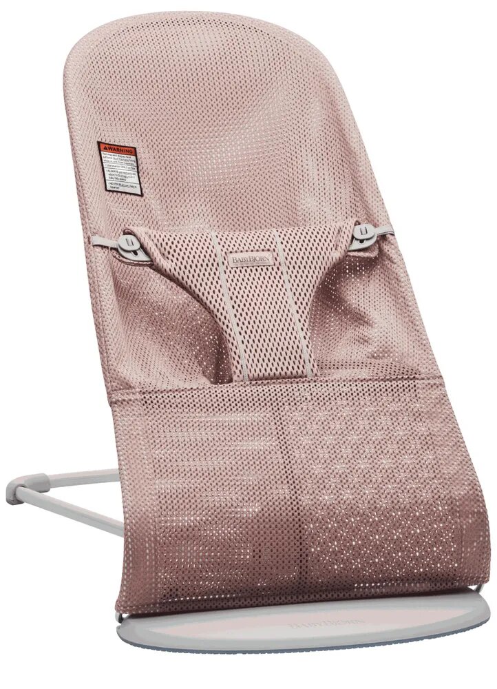 Шезлонг BabyBjorn Bliss Mesh Dusty Pink для новорожденных, механический