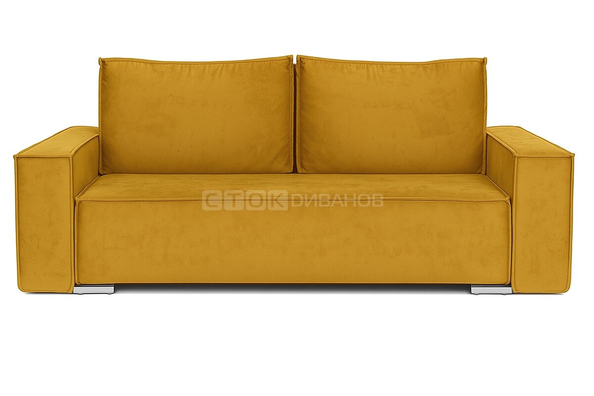 Диван Сток Диванов Крафт Mustard горчичный 240 см, механизм еврокнижка, с ящиком для хранения