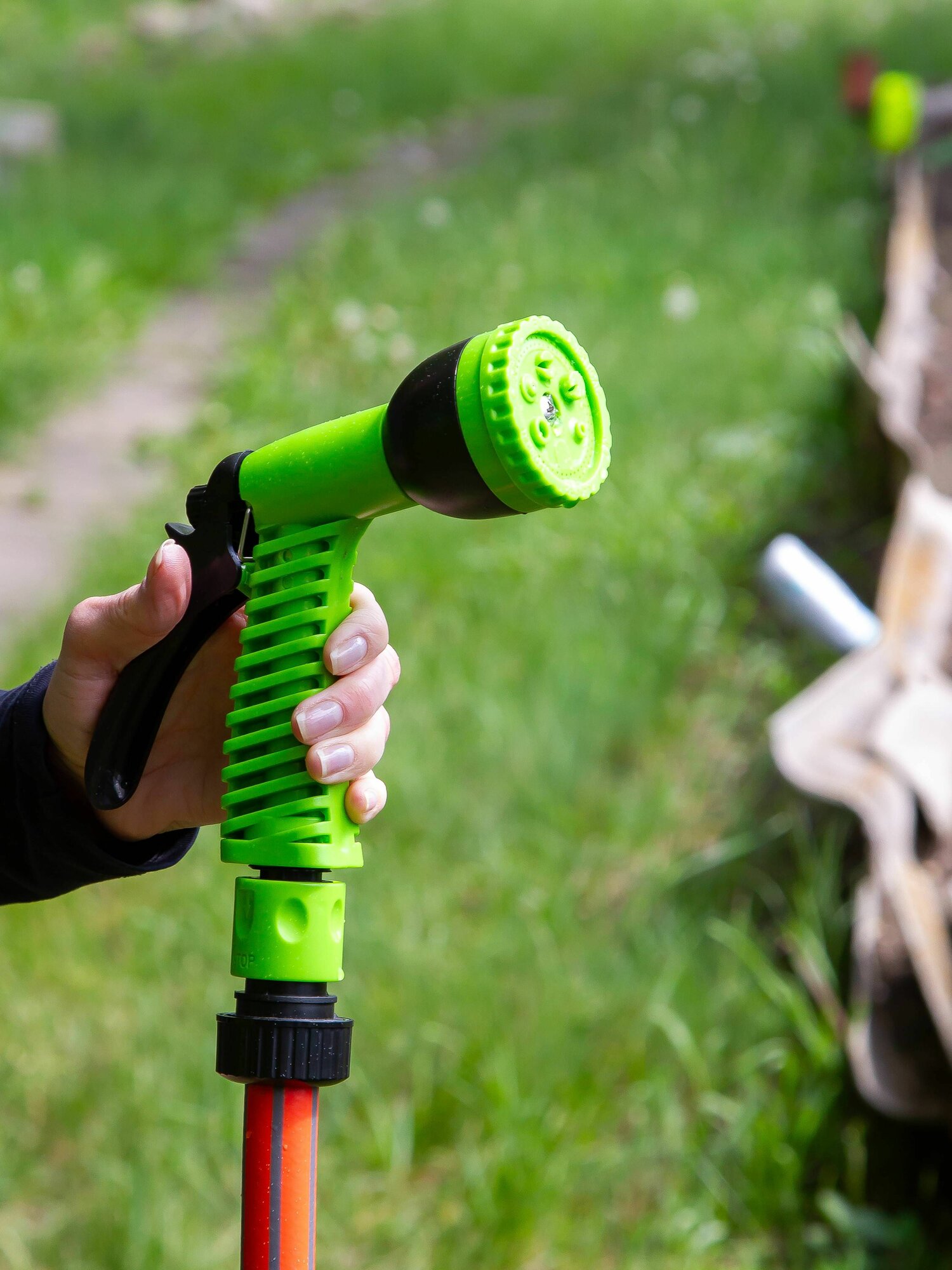 Набор для полива пистолет 6 режимов, фитинги для шланга 1/2", штуцер для крана 1/2"-3/4", Grandy, JS-9365