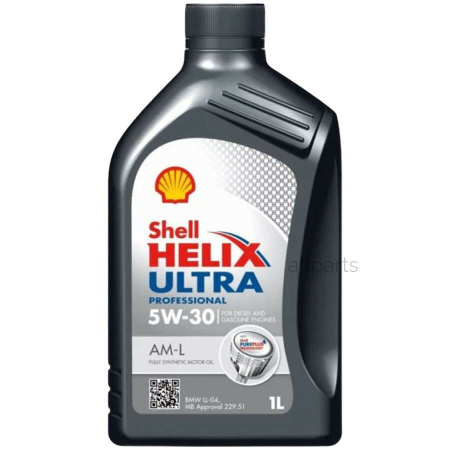 SHELL 550046302 Масло моторное SHELL Helix Ultra Professional AM-L 5W-30 синтетическое 1 л 550046302
