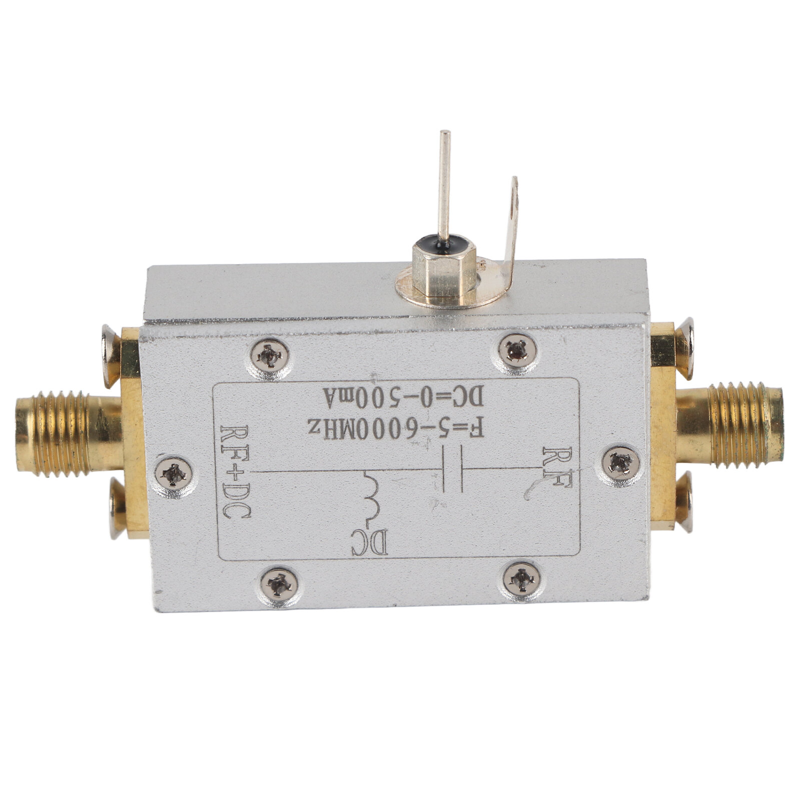 RF DC Block Bias 5-6000MHz Biaser Aluminum Alloy Electronic Components Industrial Supplies