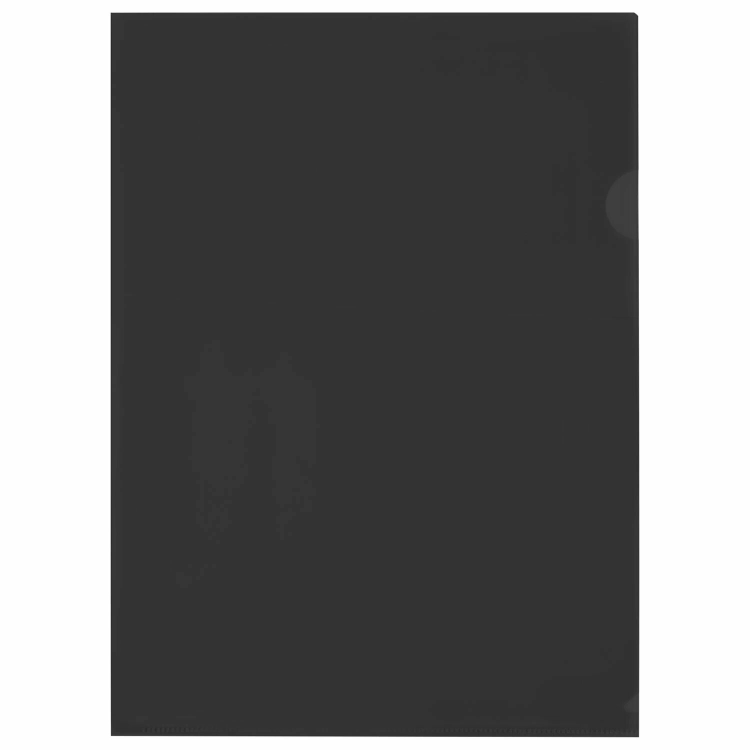 Упаковка 100 шт. Папка-уголок прозрачная А4 BRAUBERG UNIVERSAL, черная, 0,10 мм, со штрихкодом, 273046