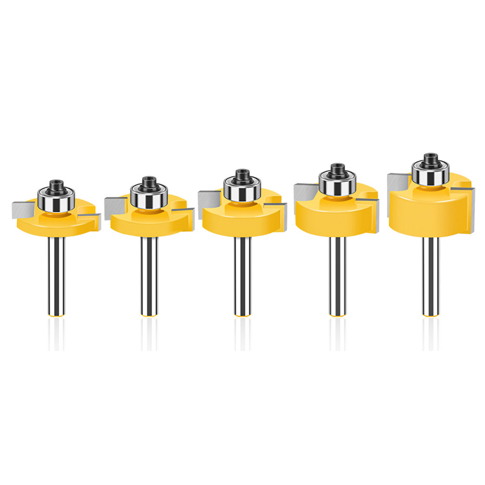 5 шт, 8 мм, хвостовик, Т-образный паз, фреза с подшипником, долбежная фреза по дереву, T-образный паз, инструменты для работы с деревом