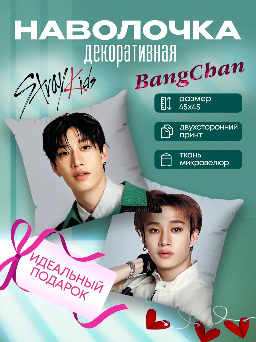 Наволочка декоративная интерьерная с принтом 2 шт СКЗ Stray Kids Стрей Кидс 45х45