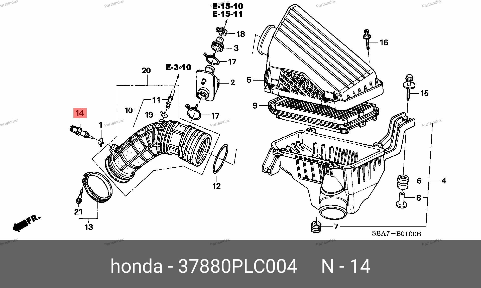 Датчик температуры воздуха, HONDA 37880PLC004