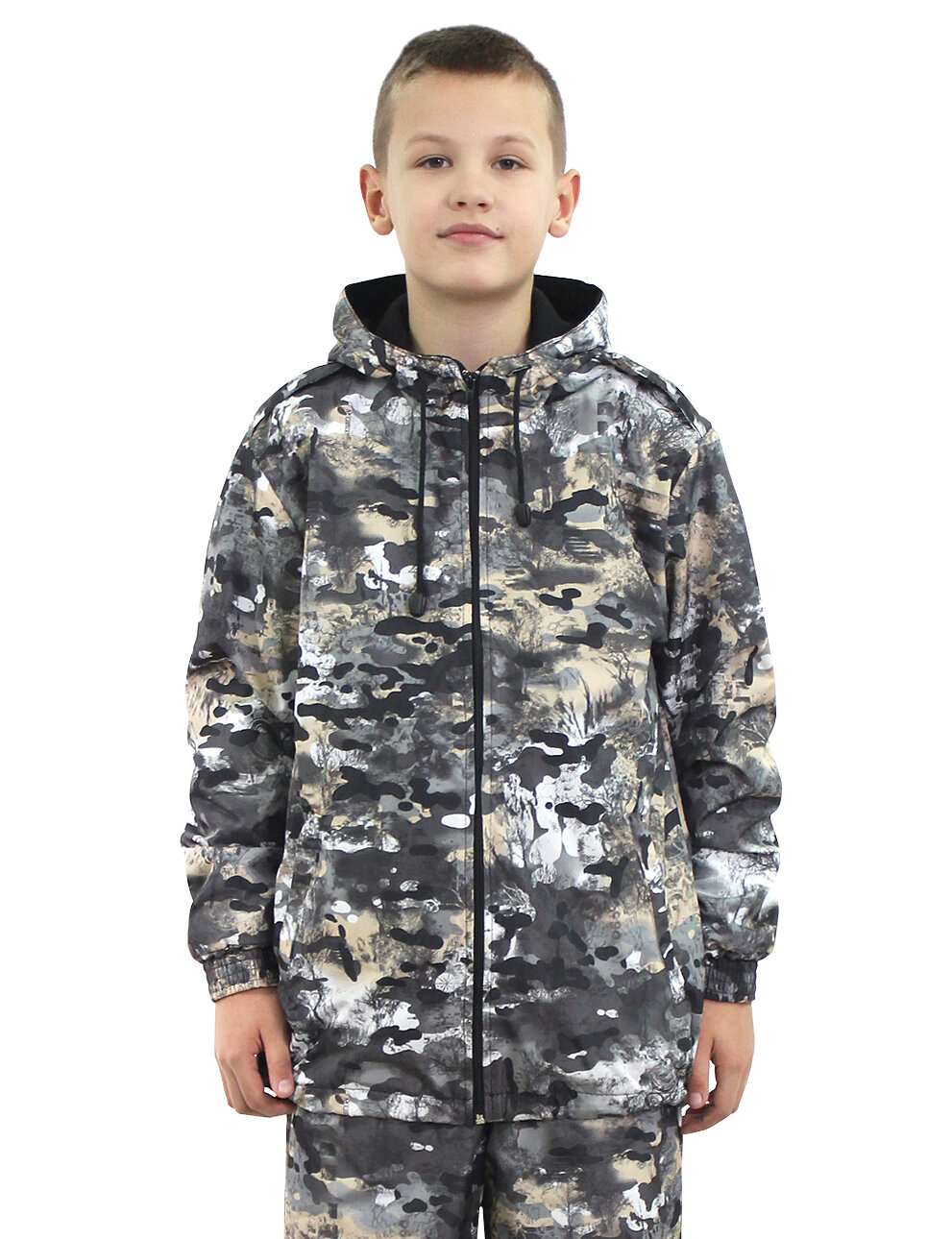 Ветровка демисезонная камуфляжная детская на флисе