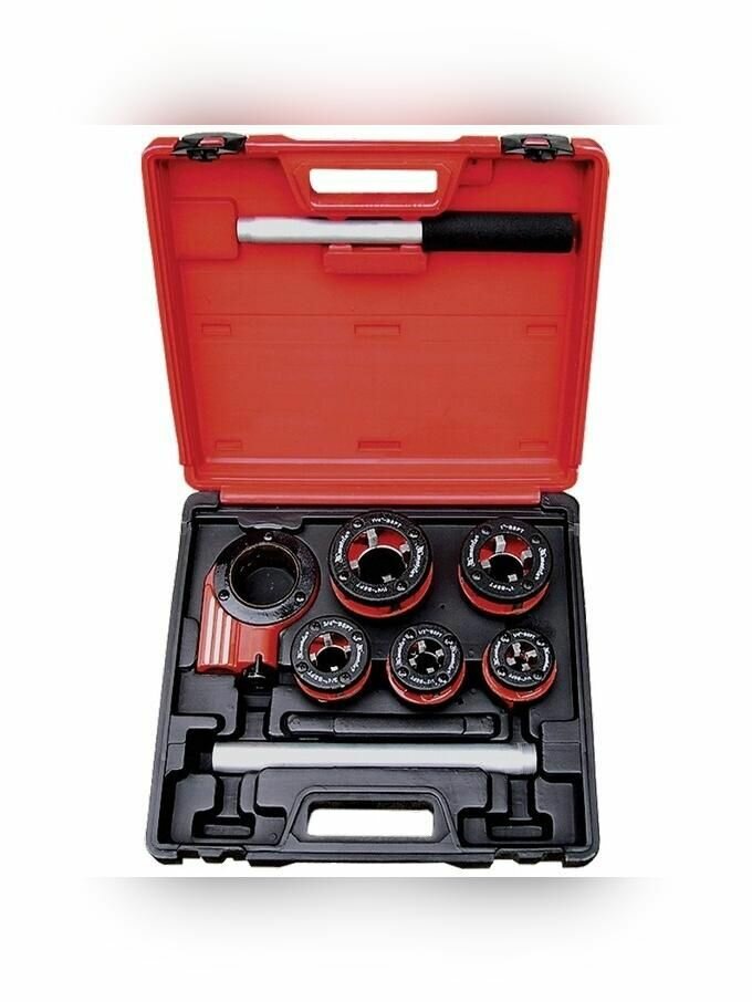 Набор клуппов 1/4-1/2-3/4-1-1.25, плашкодержатель с трещоткой, 8 предметов Matrix