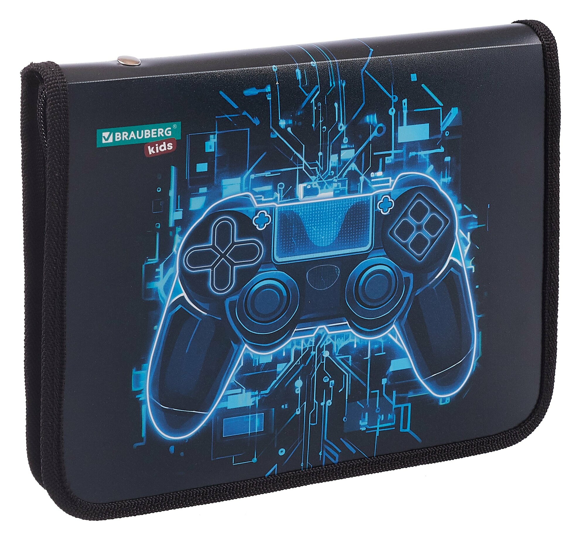 Папка для тетрадей A5 "Digital gamepad" молния с трех сторон, пластик