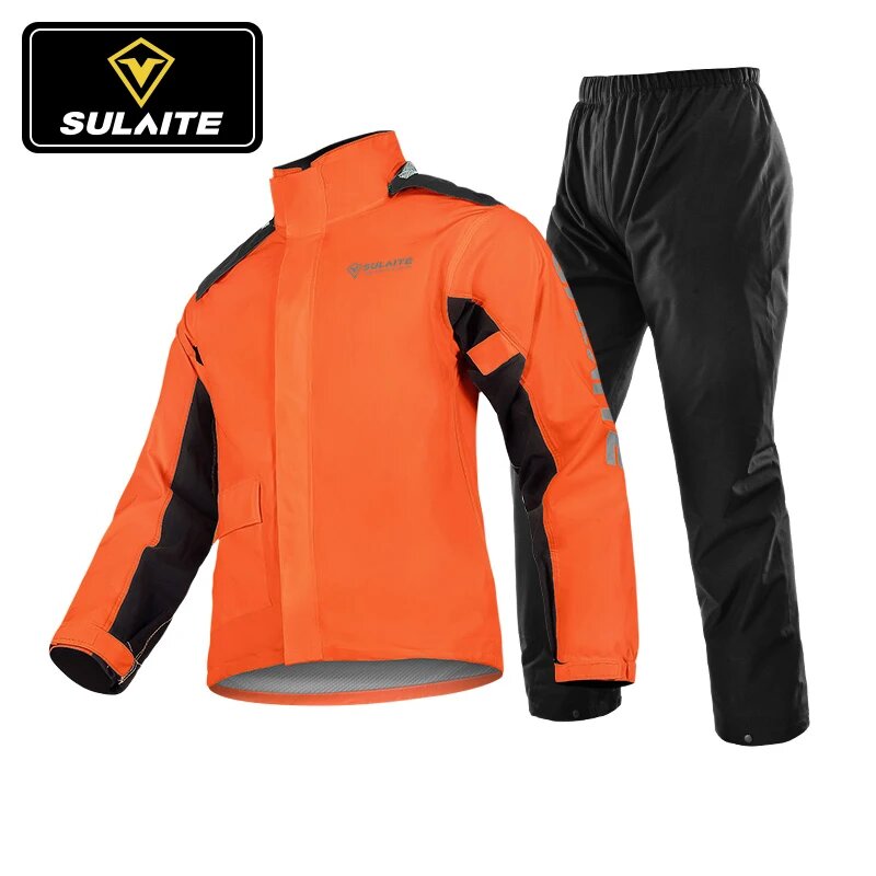 Мотоциклетный дождевик SULAITE для мужчин и женщин, для верховой езды, против дождя CoatAnti-storm, локомотивная накидка с дождевиком, водонепроницаемое цельное тело Оранжевый, XXXL, 0901-Orange