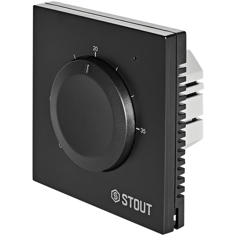 Термостат универсальный 1 Вт, 3 А, ON/OFF, STOUT, черный (STE-2001-130220)