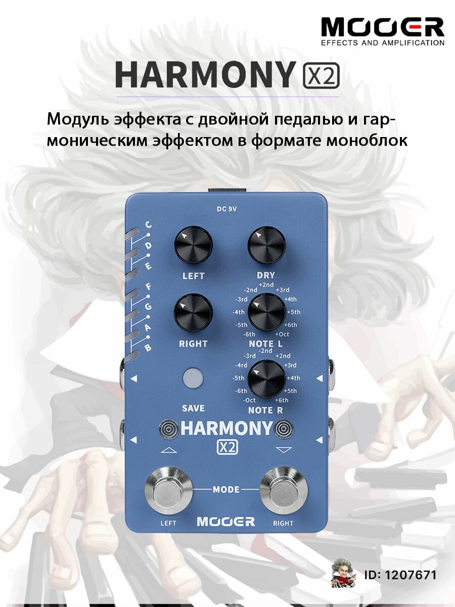 MOOER HARMONY X2 (моноблок с двойным эффектом Stomp Nail Harmony)