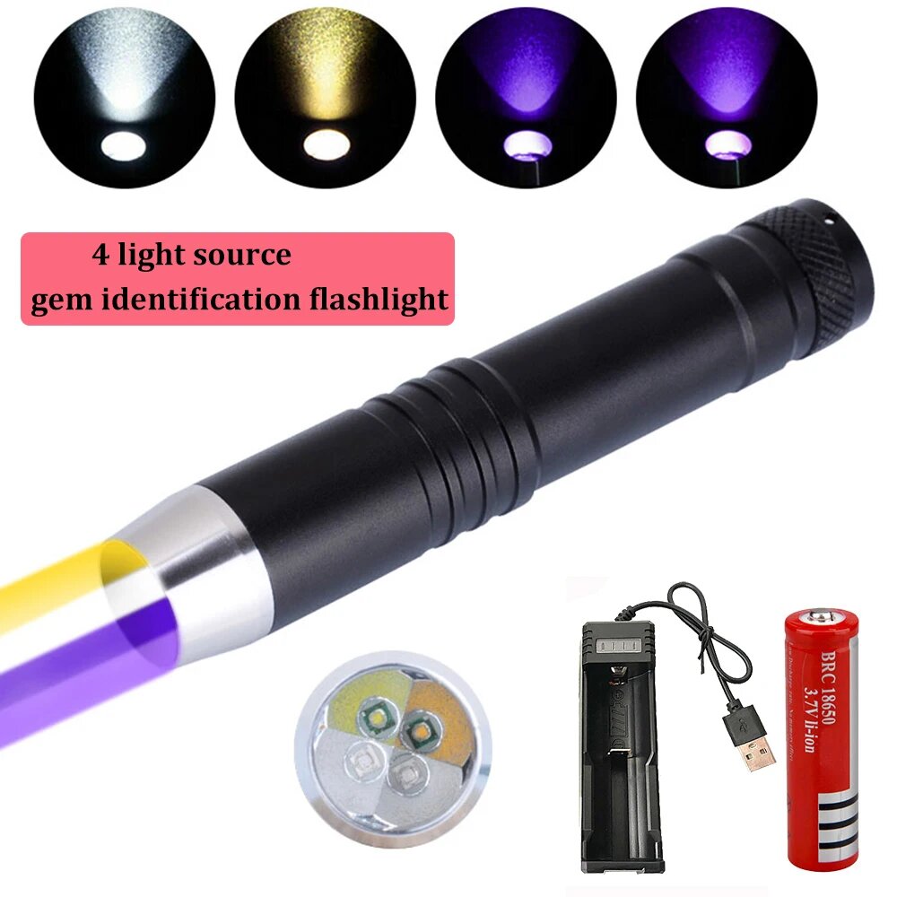 Портативный 4-х лучевой фонарик из алюминия With Battery