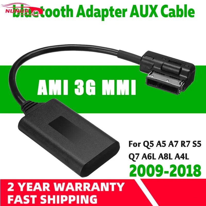Модуль-адаптер AMI MMI, совместимый с Bluetooth, Aux, радио, медиаинтерфейс, Aux кабель, беспроводной аудиовход для Audi Q5 A5 A7 R7 S5 Q7