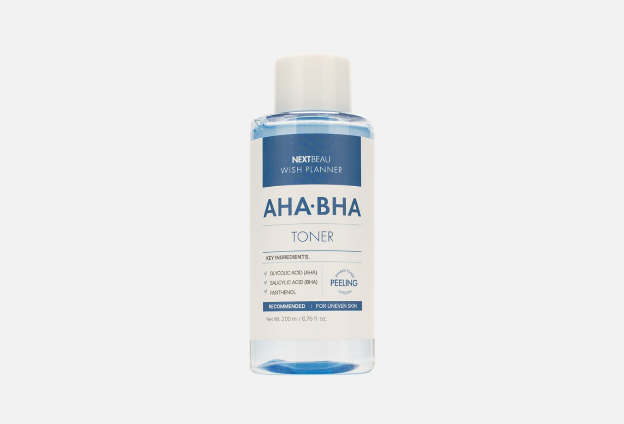 Отшелушивающий пилинг-тонер с AHA/BHA кислотами для проблемной кожи NEXTBEAU Wish Planner AHA/BHA Peeling Toner 200 мл