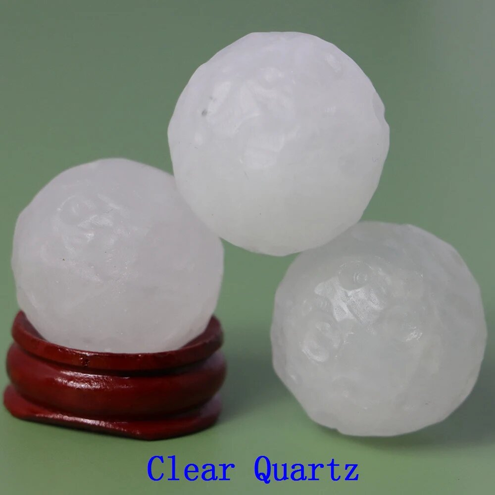 Настольный глобус из натурального камня 30 мм Белый, 10 PCS, Clear Quartz