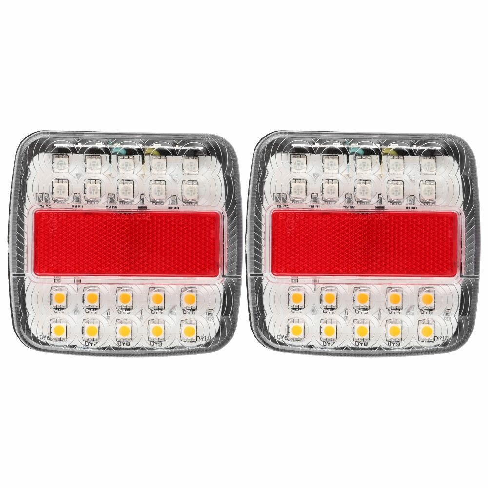 2 шт. 12 В/24 В 20 светодиодов двойного цвета задние фонари для грузовика с прицепом (белая крышка лампы)