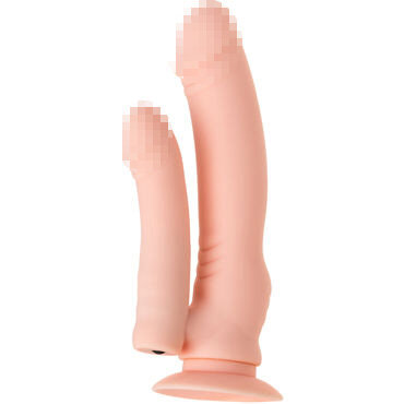 Toyfa A-toys Double Penetration Dildo, телесный Двойной фаллоимитатор с вибрацией
