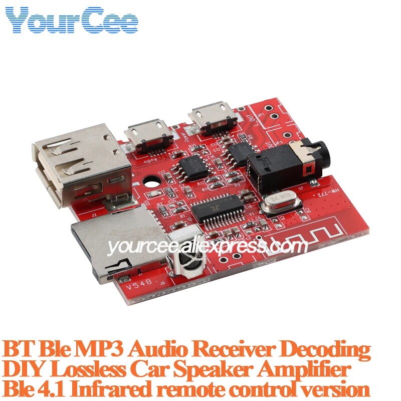 BT MP3 Аудиоприемник с ИК-пультом, DIY Автомобильный Усилитель