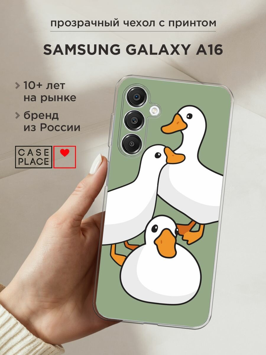 Чехол на Samsung Galaxy A16 / Самсунг А16 с принтом "Утиное трио"