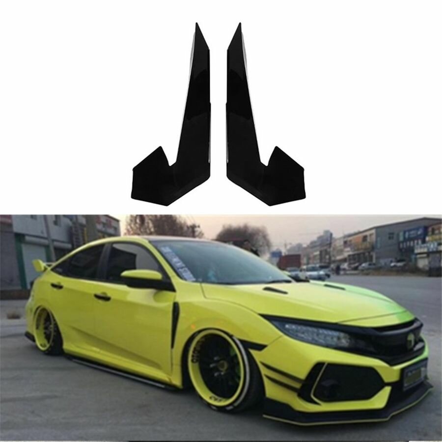Спойлер для Honda Civic Type-R 10-го поколения - пара длинных глянцево-черных
