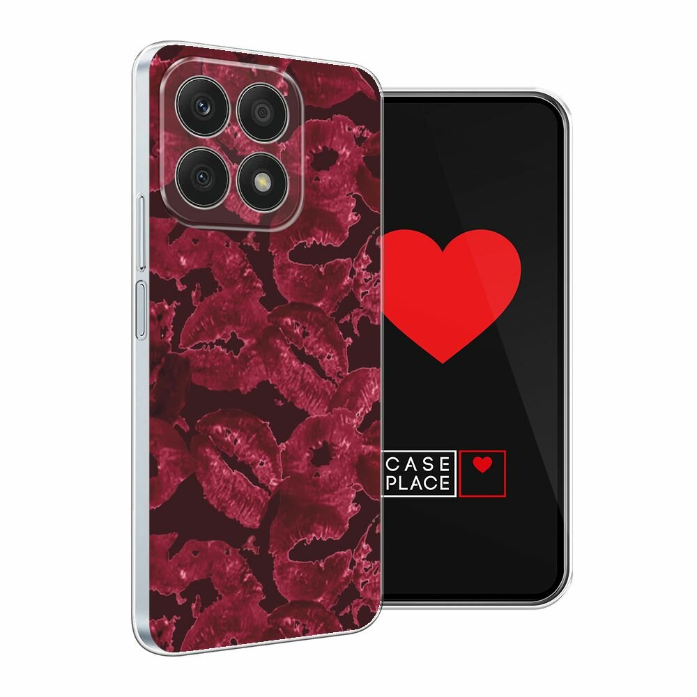 Силиконовый чехол на Honor X8A / Хонор X8A с принтом Помада паттерн 1 — фото 1