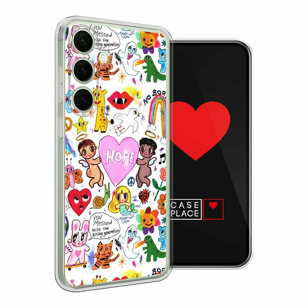 Чехол на Samsung Galaxy S25 Plus / Самсунг S25 Плюс с принтом "Милые рисунки" — фото 1
