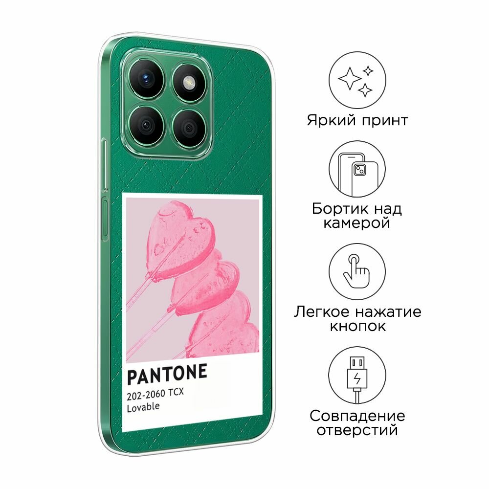 Чехол на Honor X8B / Хонор X8B с принтом "Pantone Lovable 2 - 14 февраля", прозрачный — фото 1
