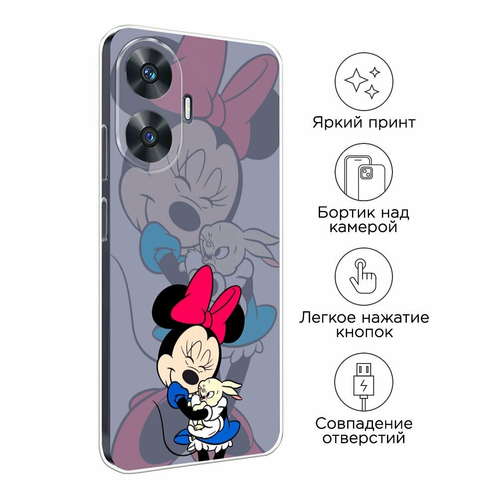 Чехол на Realme C55 / Реалми C55 с принтом "Минни с кроликом" — фото 1