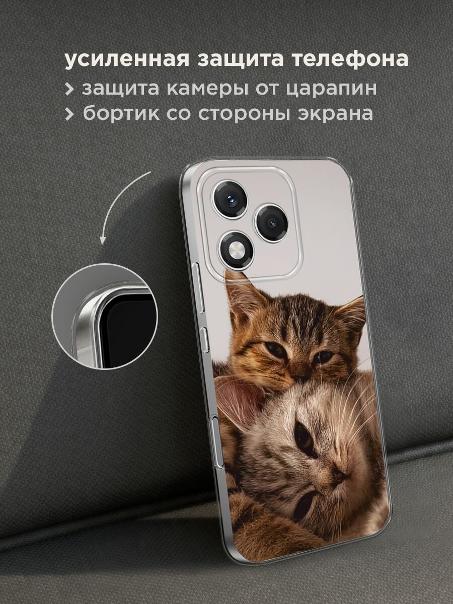 Чехол на Honor 400 Lite / Хонор 400 Лайт с принтом "Нежные котята - 14 февраля" — фото 1