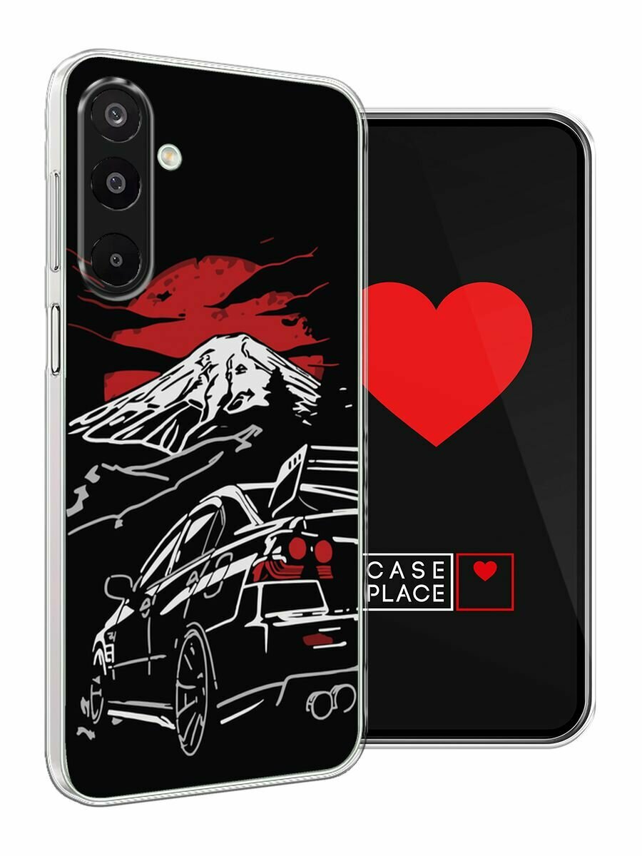 Чехол на Samsung Galaxy M16 / Самсунг Галакси М16 с принтом "Машина в горах JDM" — фото 1