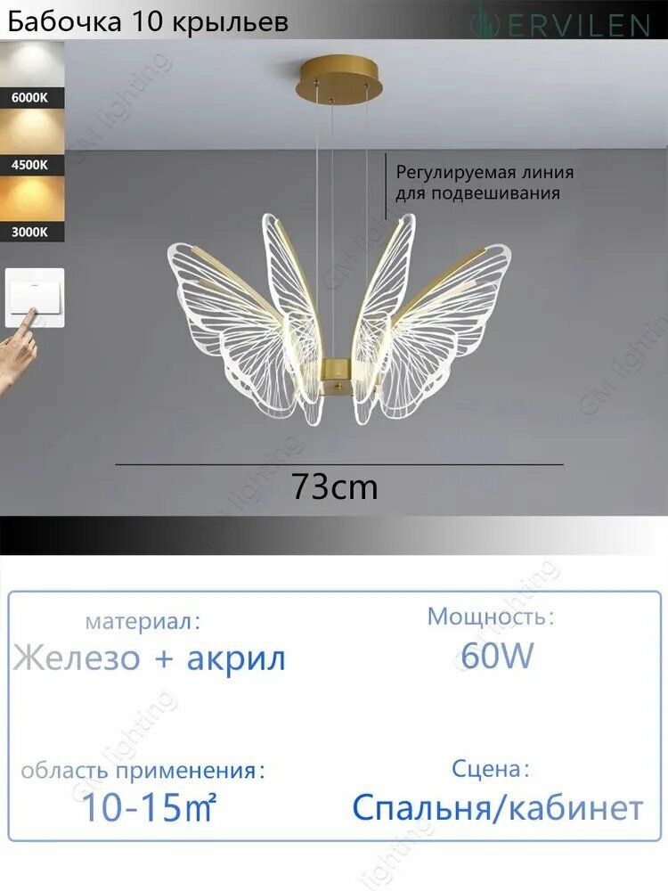 ERVILEN Люстра, LED, 48 Вт — фото 1