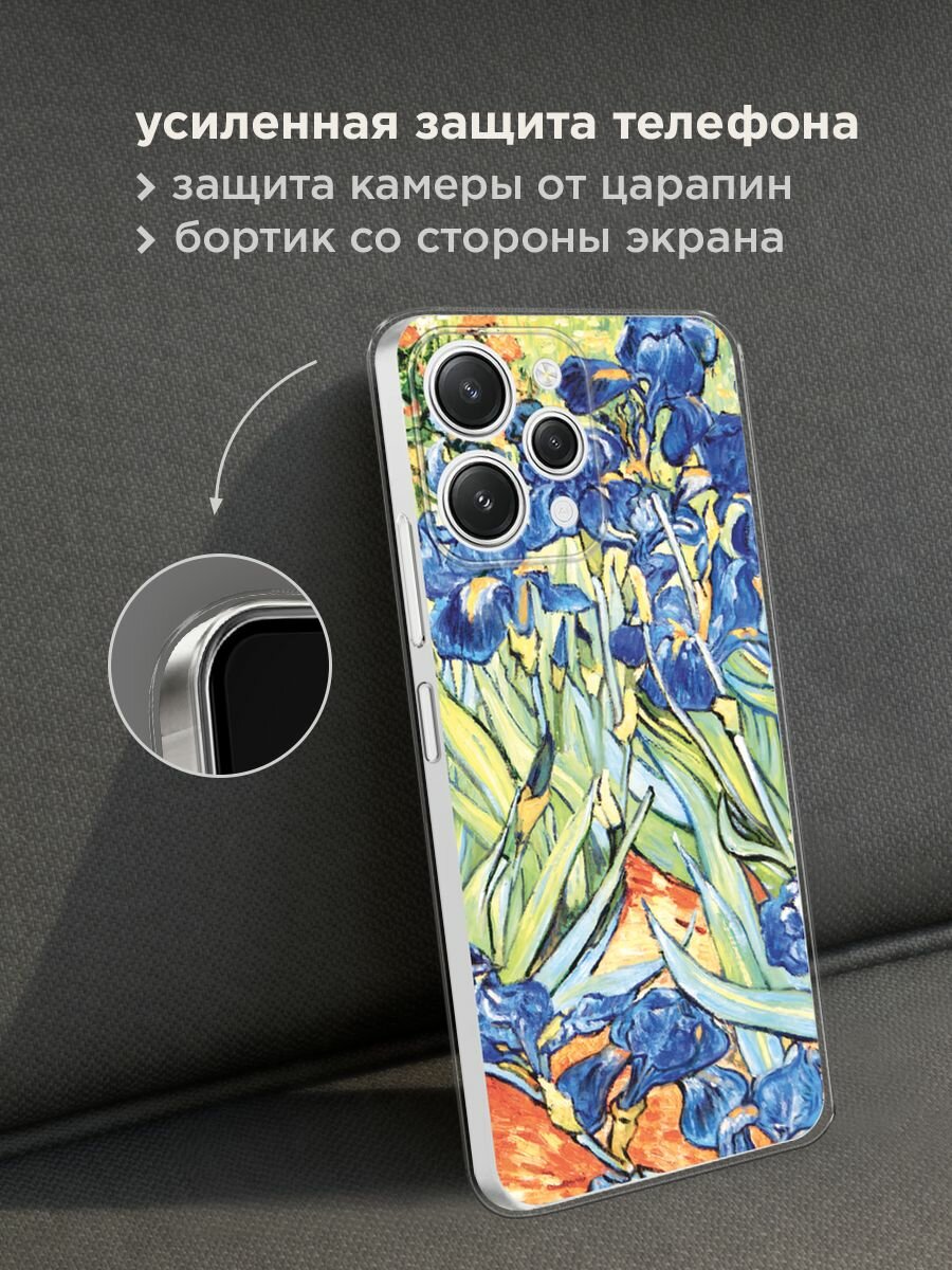 Чехол на Xiaomi Redmi 12 / Сяоми Редми 12 с принтом "Ирисы Ван Гог" — фото 1
