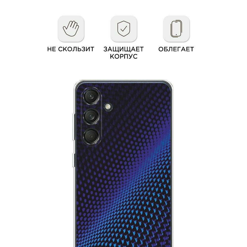 Чехол на Samsung Galaxy M55 / Самсунг M55 с принтом "Синий карбон" — фото 1