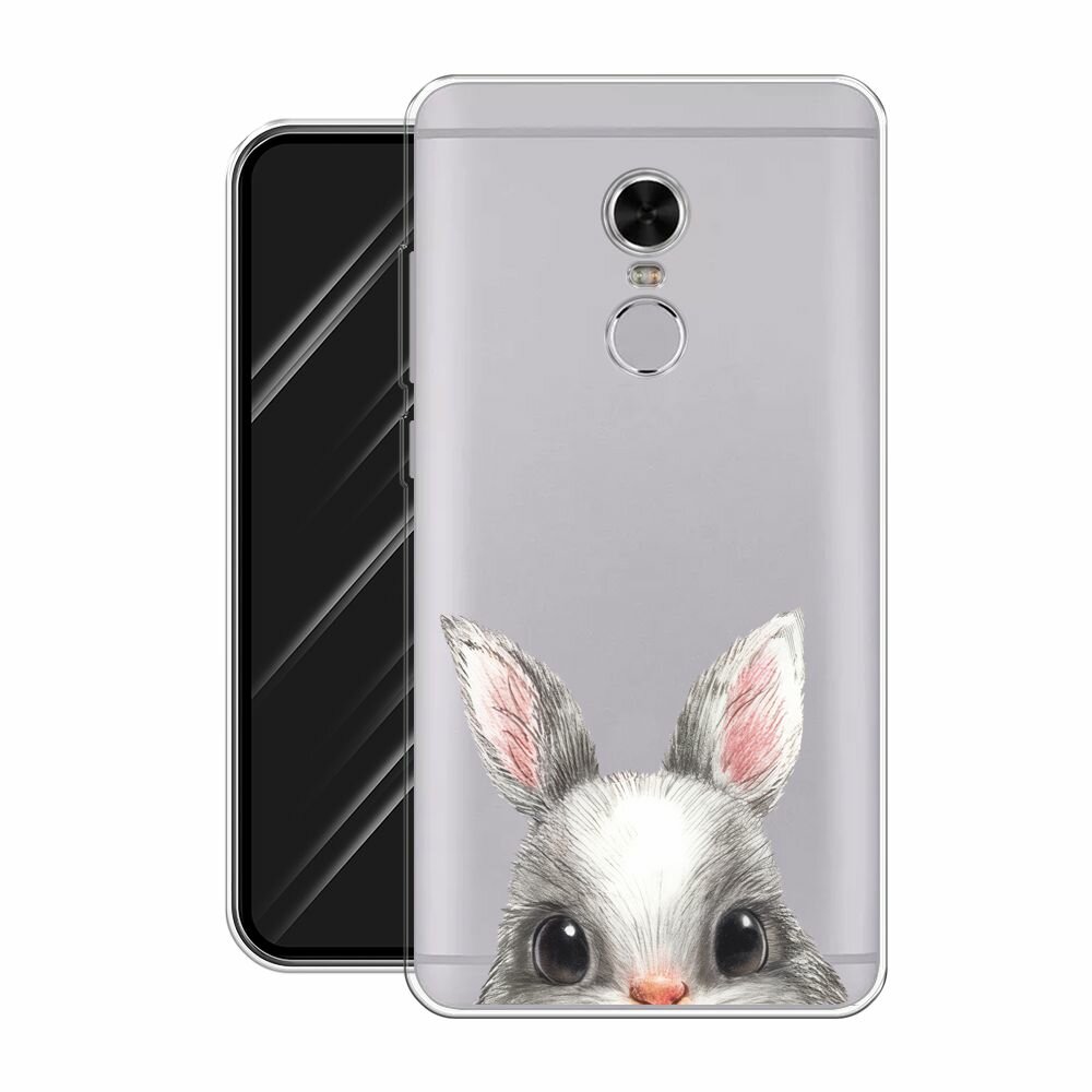 Чехол на Xiaomi Redmi Note 4 (MediaTek) / Сяоми Редми Ноут 4 с принтом "Карандашный кролик 2 - 8 марта", прозрачный — фото 1