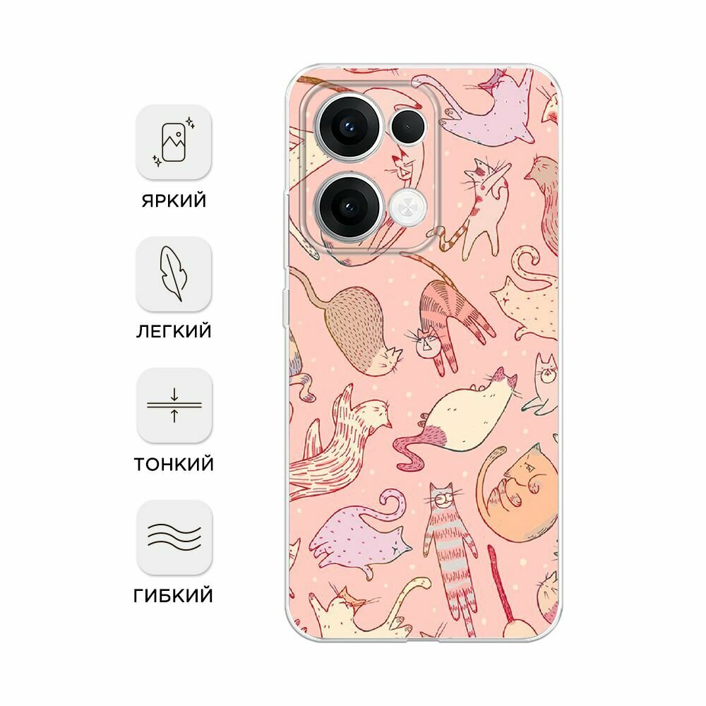 Чехол на Oppo Reno 13 / Оппо Рено 13 с принтом "Розовое счастье" — фото 1