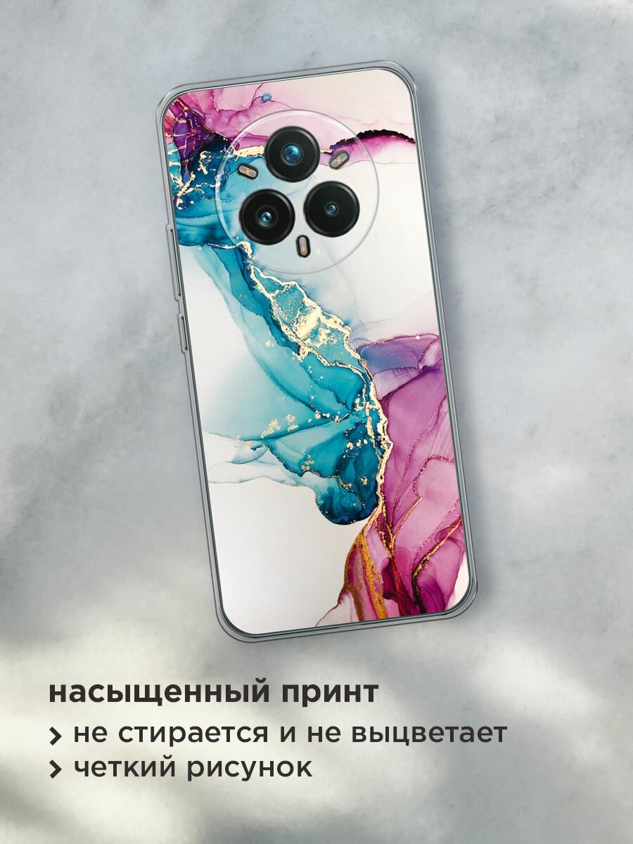 Чехол на Realme 14 Pro / Реалми 14 Про с принтом "Розовые разводы рисунок" — фото 1