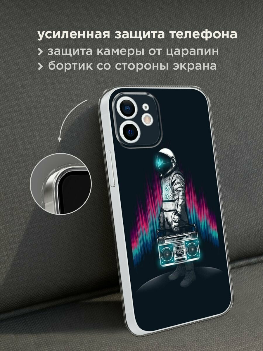 Чехол на Apple iPhone 12 mini / Айфон 12 Мини с принтом "Космическая вечеринка" — фото 1